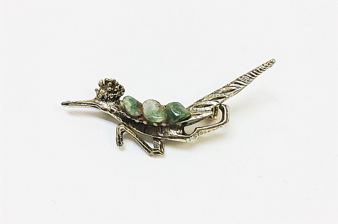 Stunning Gold Toned Bird Pin W/ Jasper Stones (#-0380) - Etsy