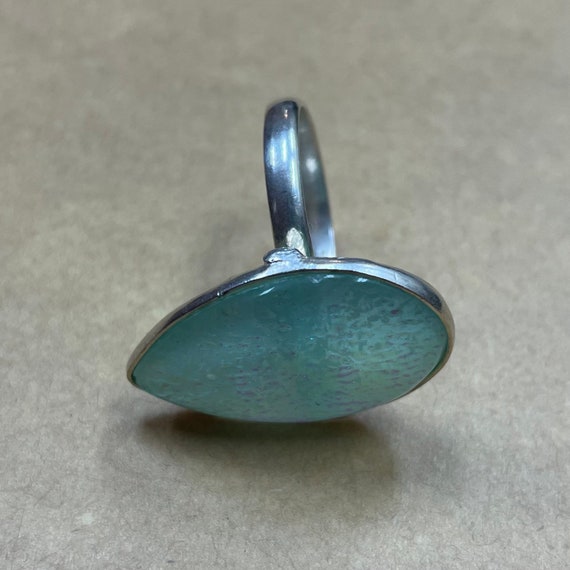 Unique statement ring sterling silver with unique gem… - Gem