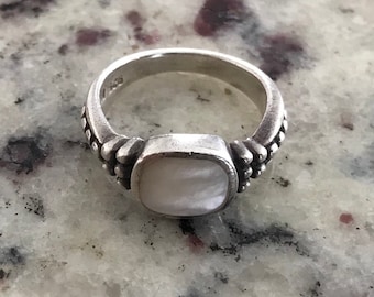 Bezel Set Pearl Ring | Etsy