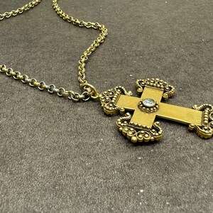 Vintage MMA Cross Pendant With Cubic Zirconia & 24” Inch Necklace ...