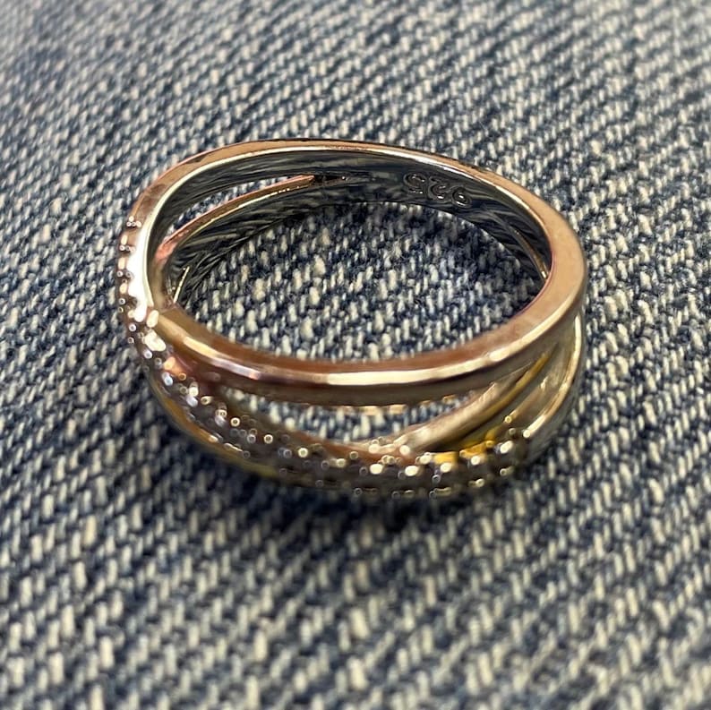 Tri Color Triple Rolling Ring Sterling Silver Size - Etsy