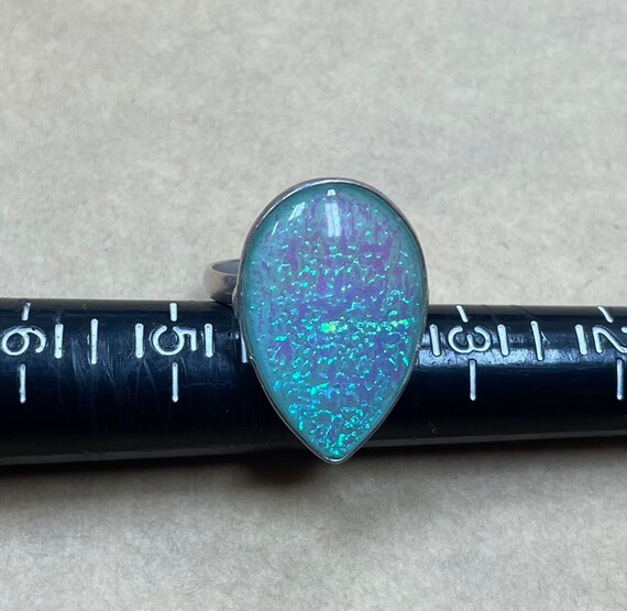 Unique statement ring sterling silver with unique gem… - Gem