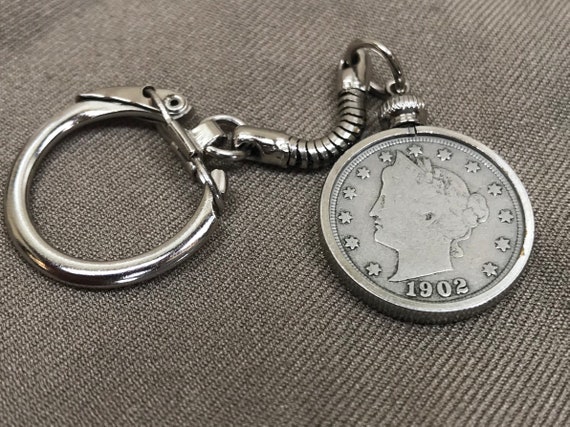 Key Chain With 1902 V Nickle Coin. 2108 | Etsy