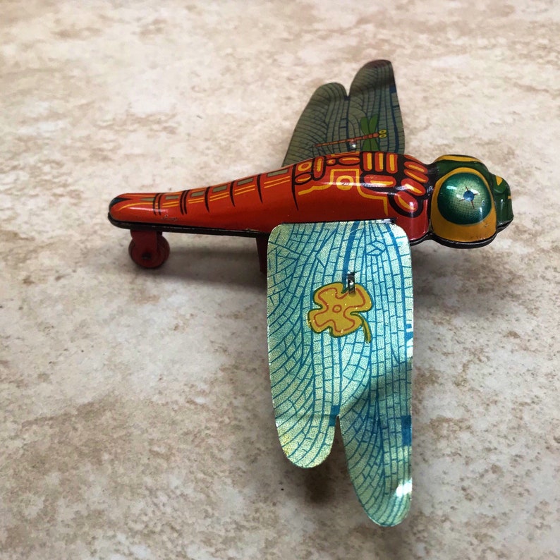 Vintage Rare Japanese Tin Dragonfly Friction Toy. - Etsy