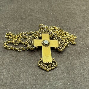 Vintage MMA Cross Pendant With Cubic Zirconia & 24” Inch Necklace ...