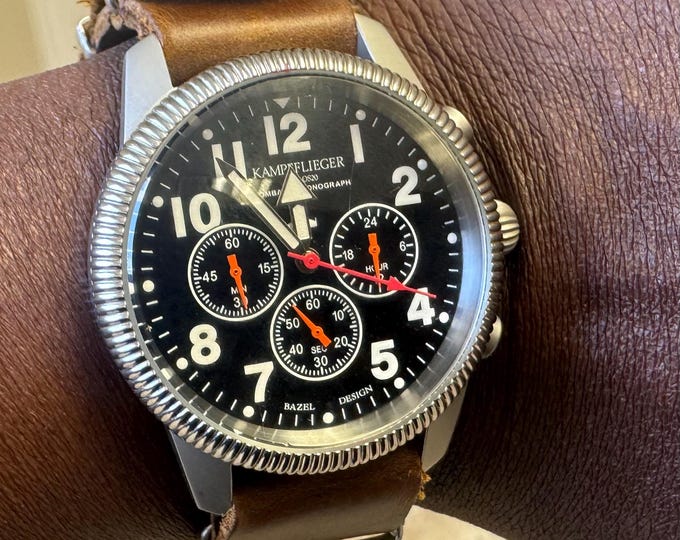 German Pilot Combat Chronograph 24 Hour Kampfflieger Luftwafe Watch ...
