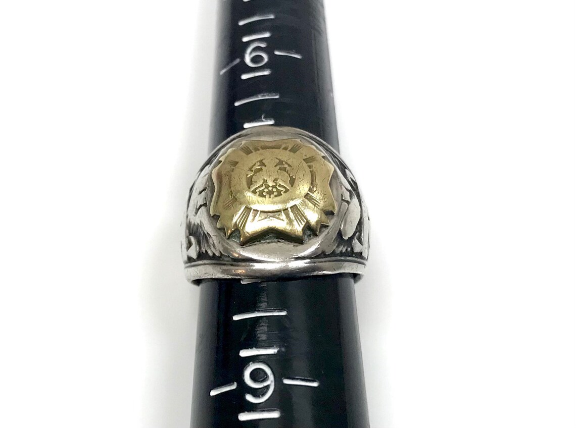Vintage WW2 Sterling & Brass US Military Ring Size 7.free | Etsy