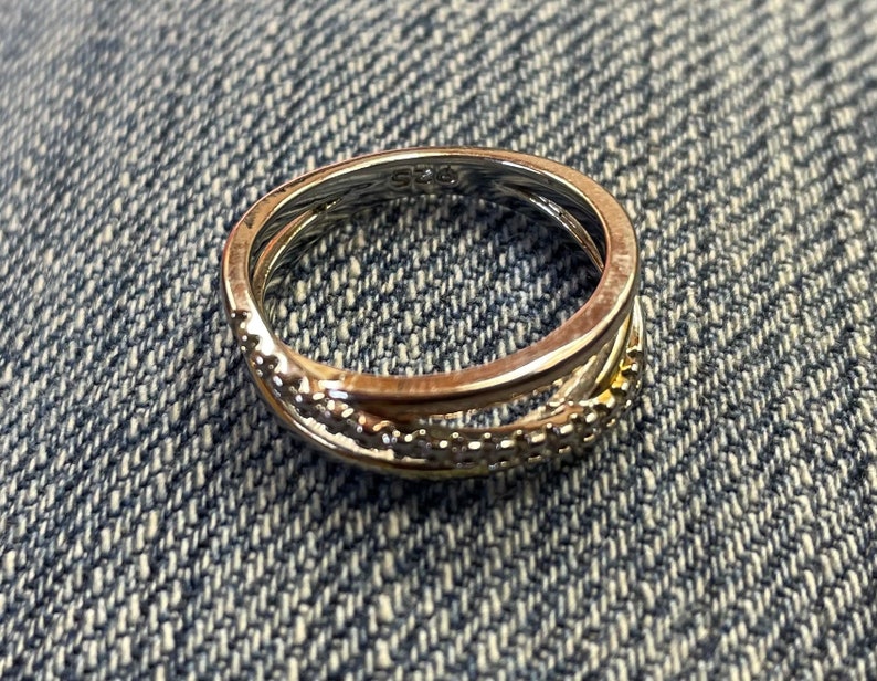 Tri Color Triple Rolling Ring Sterling Silver Size - Etsy