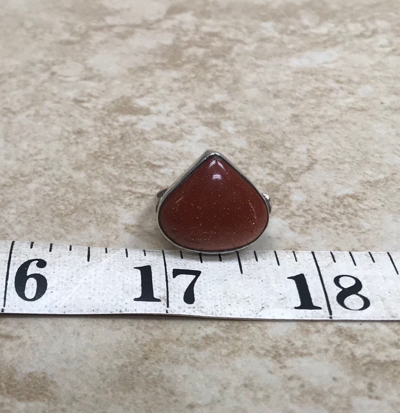Sterling silver blood goldstone ring size 5. 2048 | Etsy