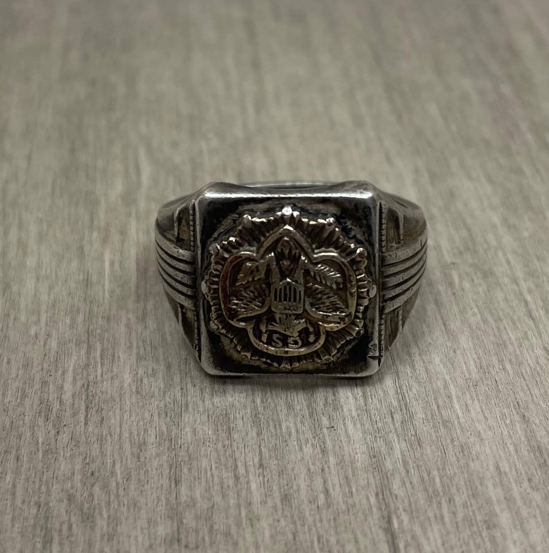 Vintage Sterling Silver & 10k Girl Scouts Signet Ring Size 8 - Etsy