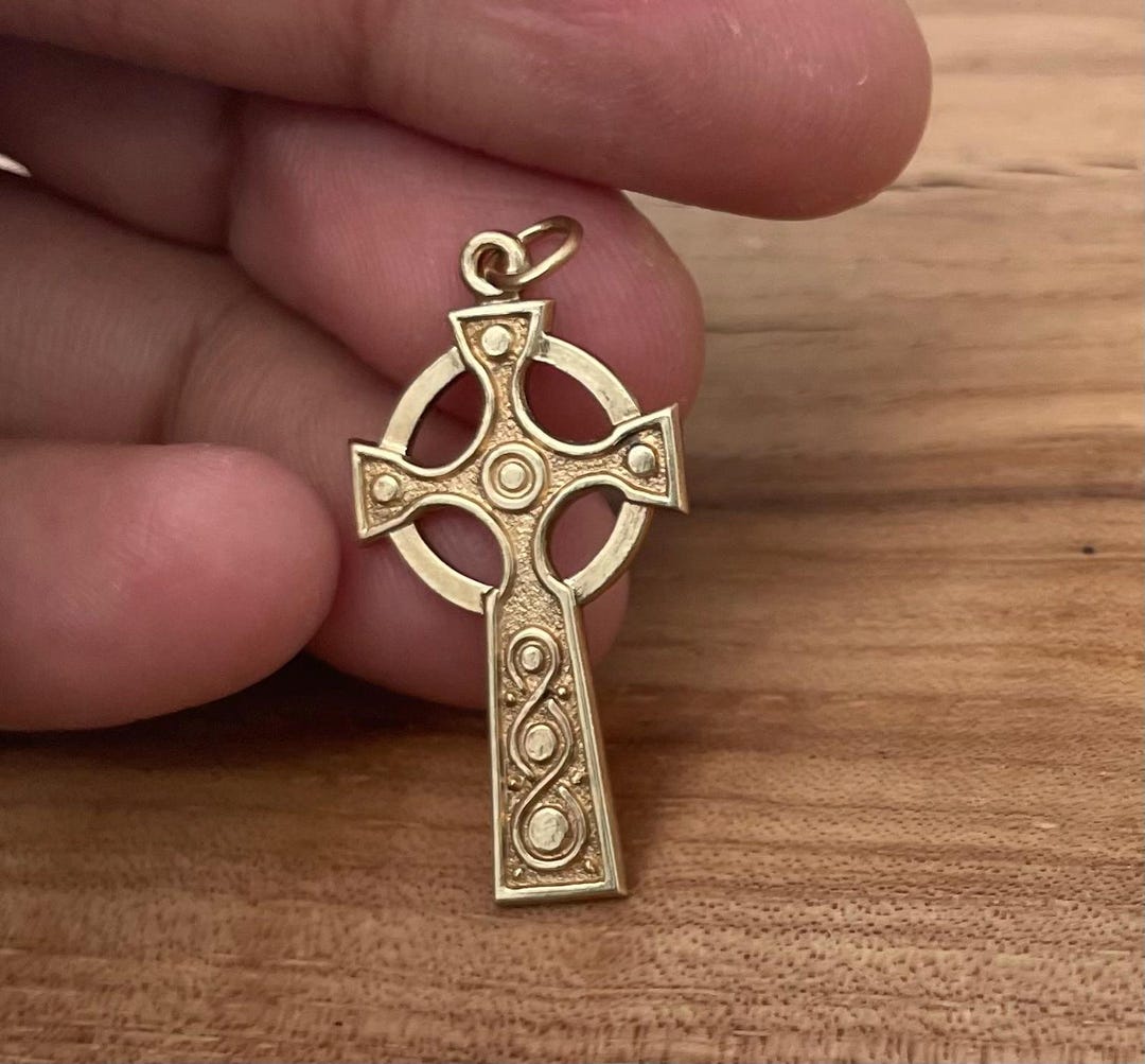 Marked 375 9k Gold Irish Celtic Cross Pendant.2511sb.free Shipping - Etsy
