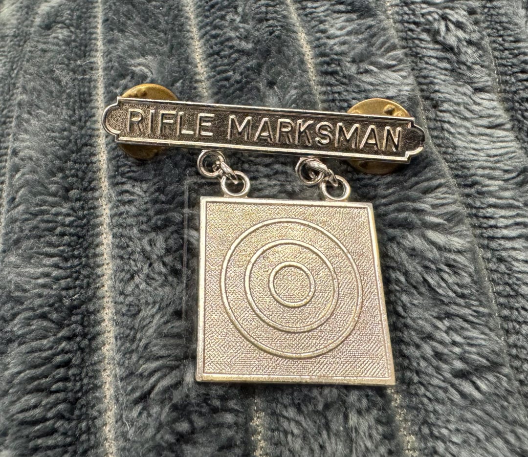 USMC Rifle Marksman Badge Sterling Silver.#011sb.free Shipping!!! - Etsy