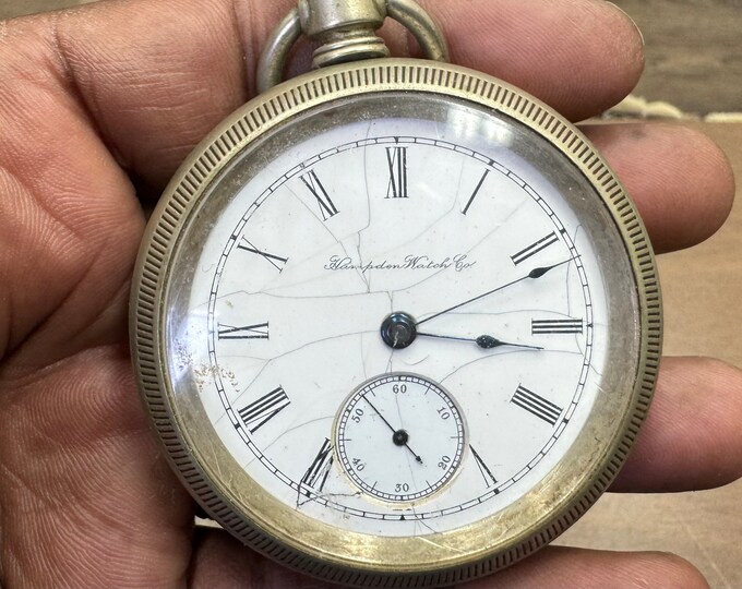 Elgin Vintage 1800s Nickel Silver Pocket Watch Open Face Sold as Is ...