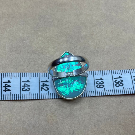 Unique statement ring sterling silver with unique gem… - Gem