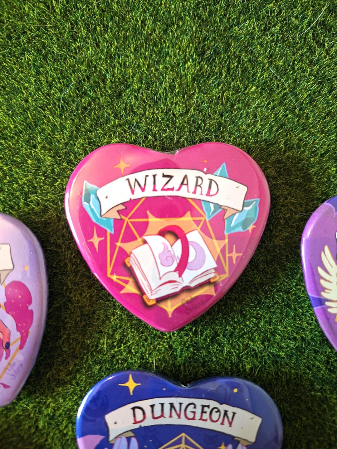 DND Heart Shaped Button Wizard - Etsy