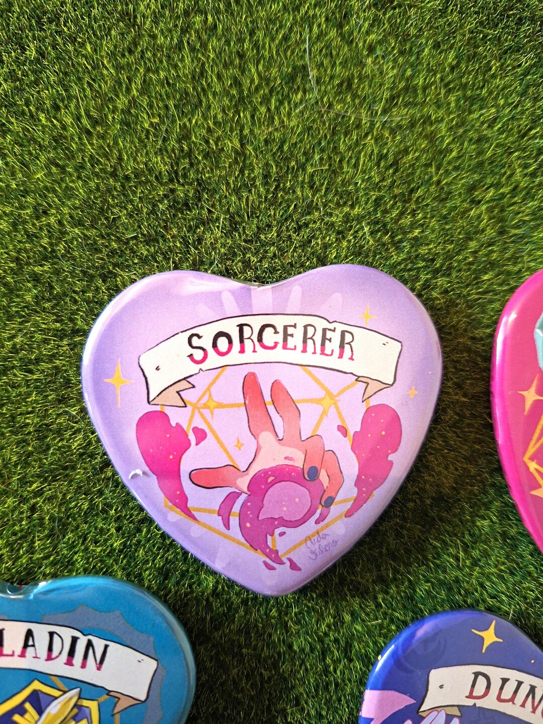 DND Heart Shapped Button Sorcerer - Etsy
