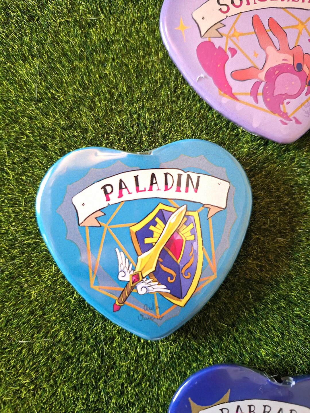 DND Heart Shaped Button Paladin - Etsy
