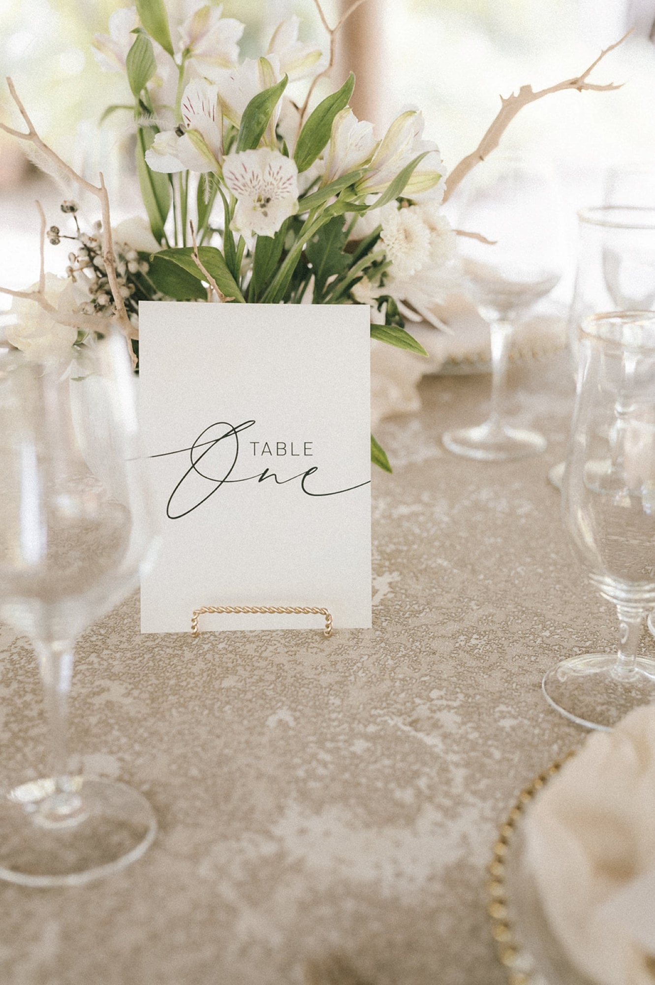 Simple Table Numbers, Elegant Table Numbers, Neutral Wedding Table ...