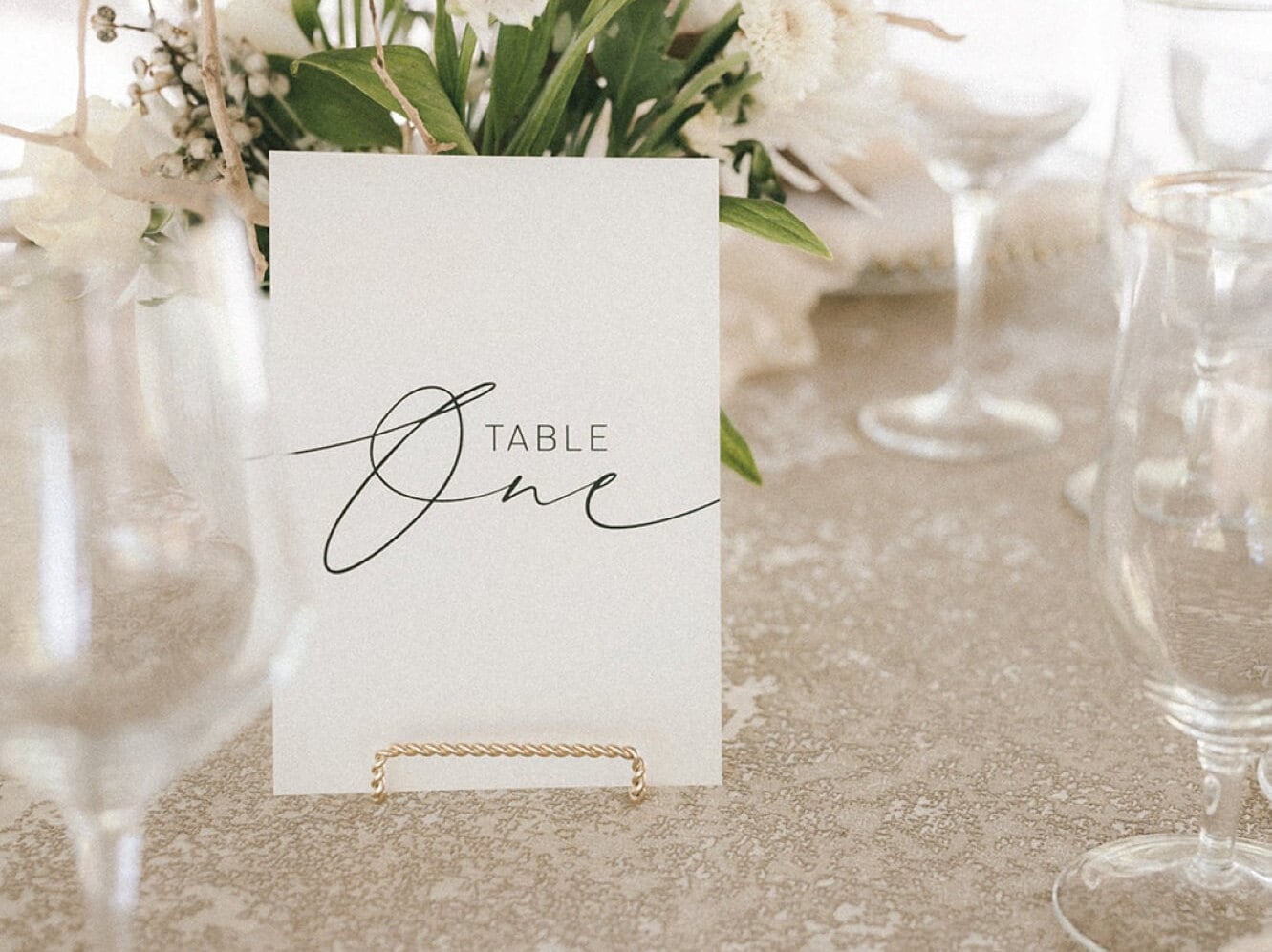 Simple Table Numbers, Elegant Table Numbers, Neutral Wedding Table ...