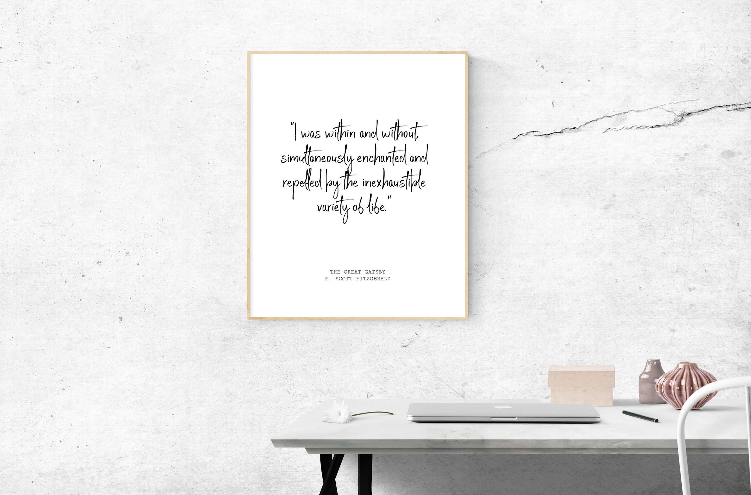 The Great Gatsby, F. Scott Fitzgerald Quote Print, Within and Without ...