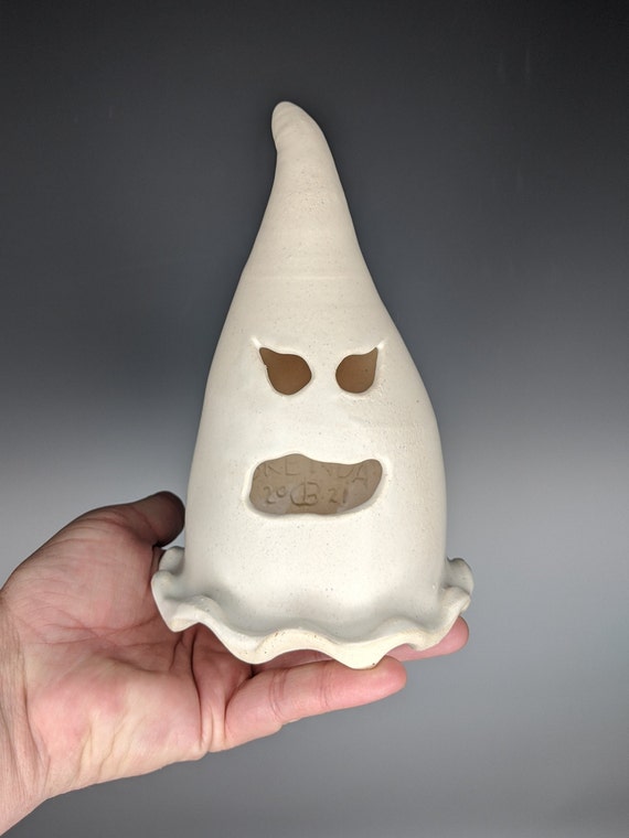 White Ceramic Ghost Luminary Poterie faite à la main | Etsy