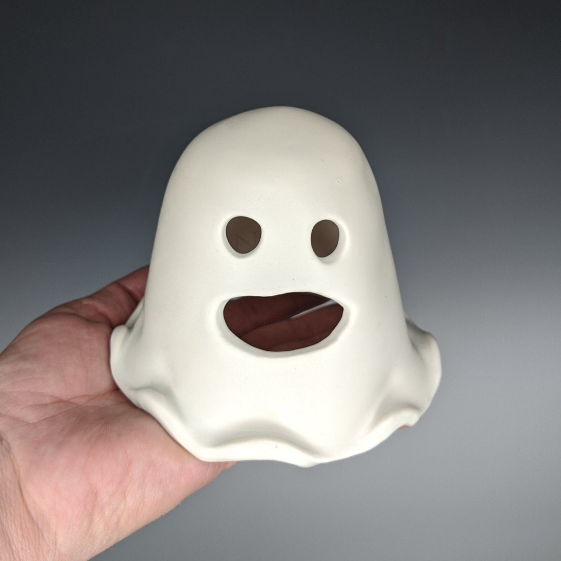 White Ceramic Ghost Luminary Poterie faite à la main | Etsy