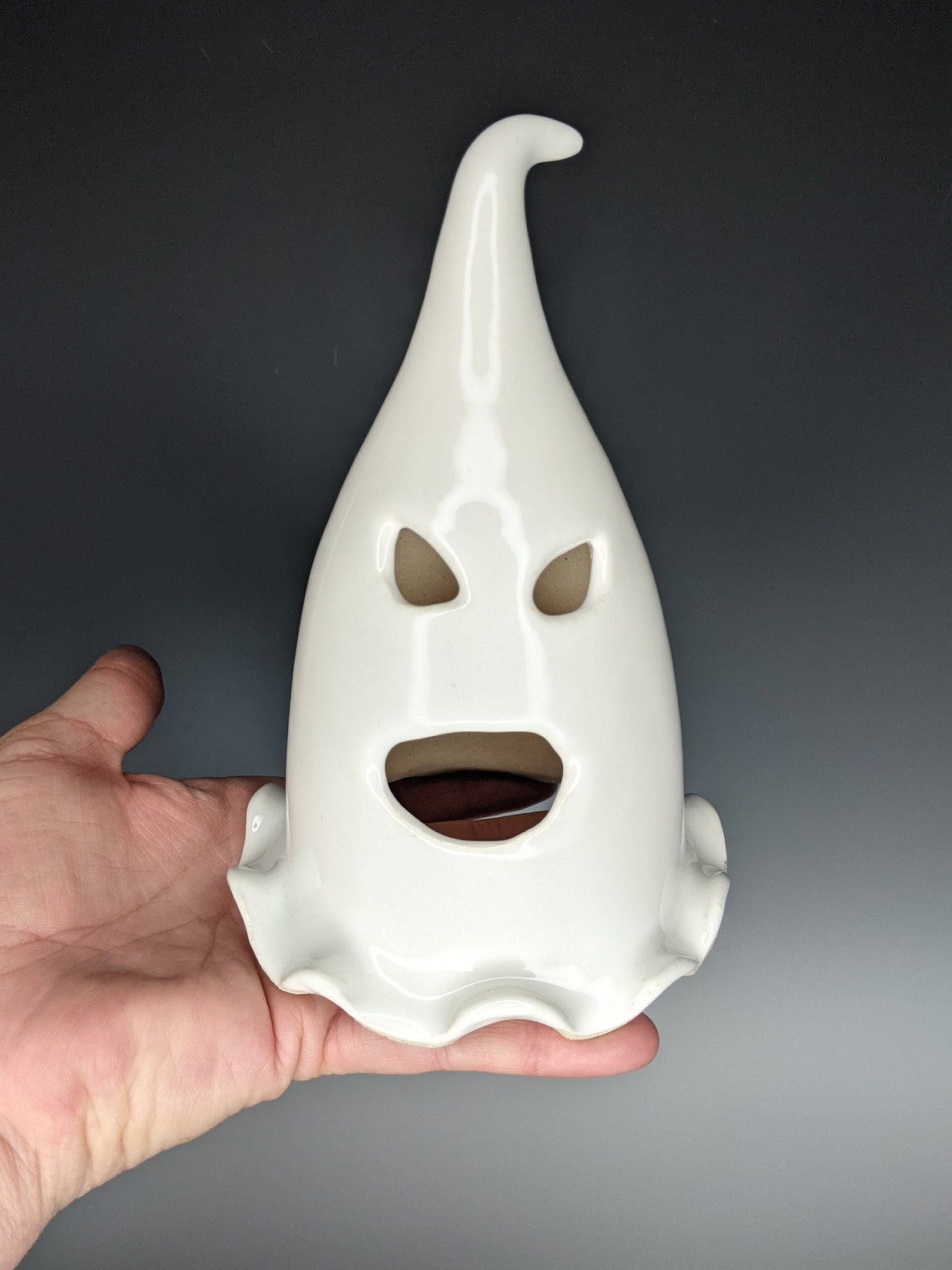 White Ceramic Ghost Luminary Poterie faite à la main | Etsy
