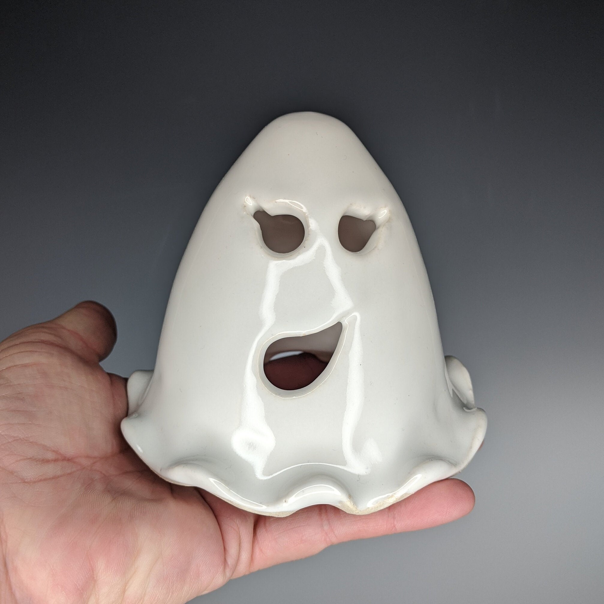 White Ceramic Ghost Luminary Poterie faite à la main | Etsy