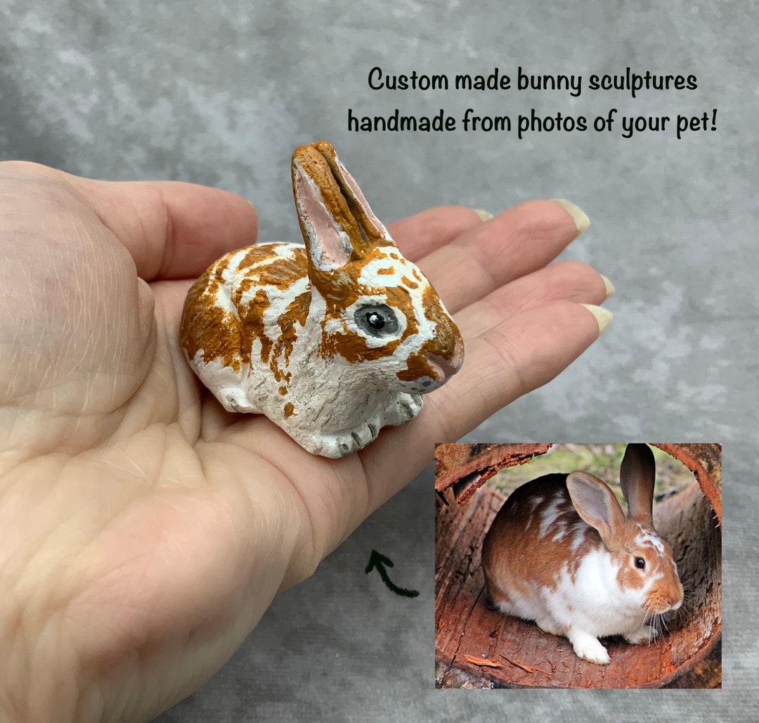 Custom Bunny Rabbit Sculpture, Rabbit Ornament, Bunny Rabbit Gifts, Pet ...