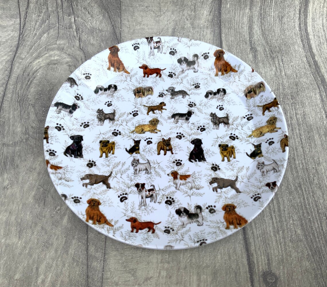 New Dog Print/ Plates/ Dinner Plates/ Kitchenware/ Childrens - Etsy