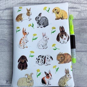 Rabbit/ Notebook Cover/ A5 Notebook/ Bunny/ Rabbit Gifts/ Diary Cover ...