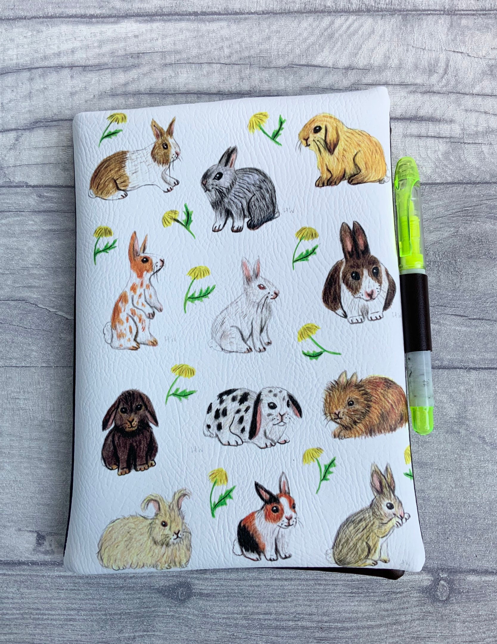 Rabbit/ Notebook Cover/ A5 Notebook/ Bunny/ Rabbit Gifts/ - Etsy UK