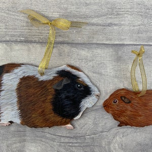 Guinea Pig, Custom Pet Portrait, Guinea Pig Personalised Ornament ...