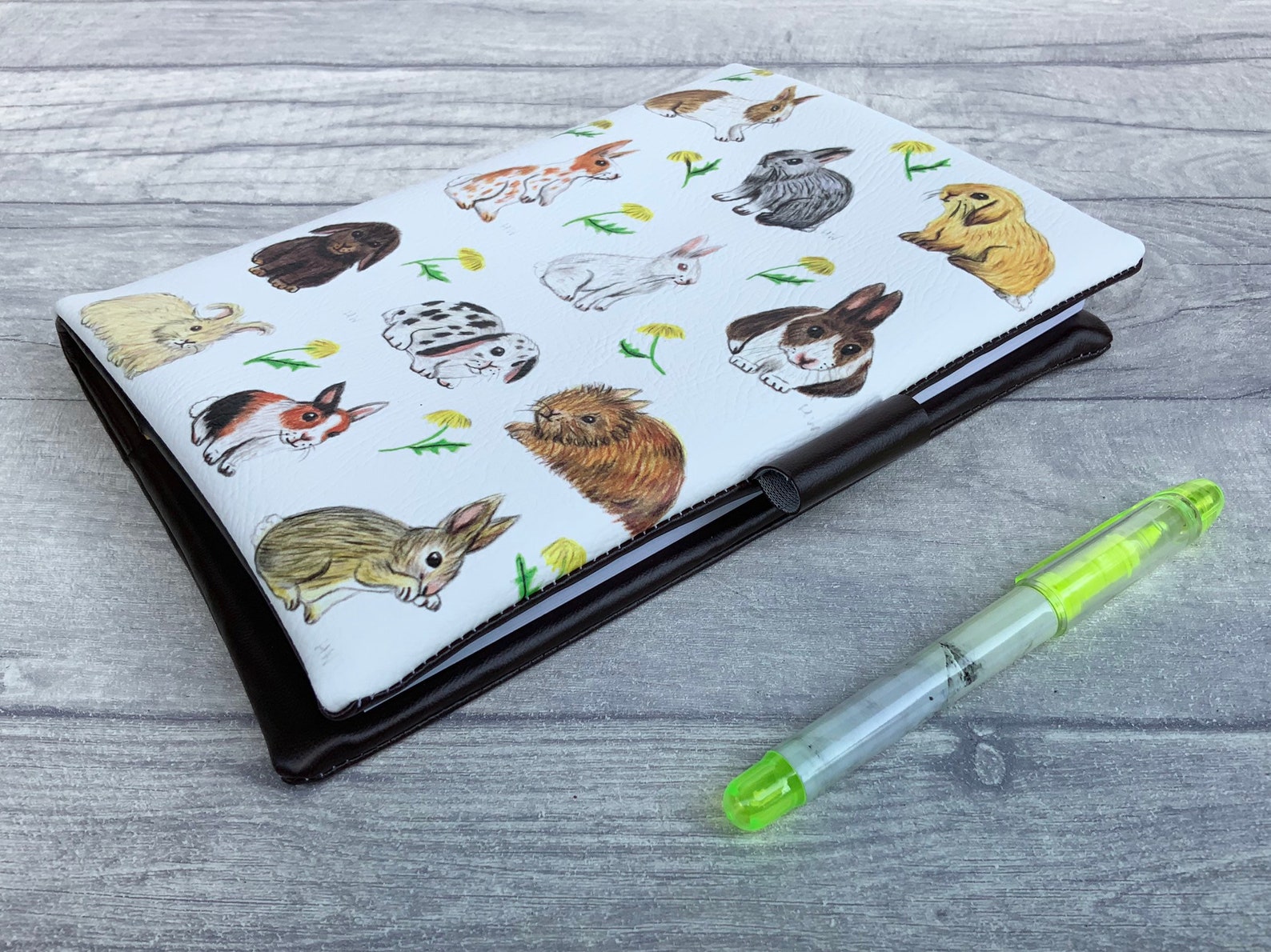 Rabbit/ Notebook Cover/ A5 Notebook/ Bunny/ Rabbit Gifts/ Diary Cover ...