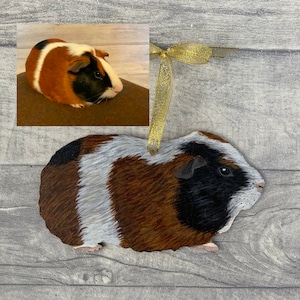 Guinea Pig, Custom Pet Portrait, Guinea Pig Personalised Ornament ...