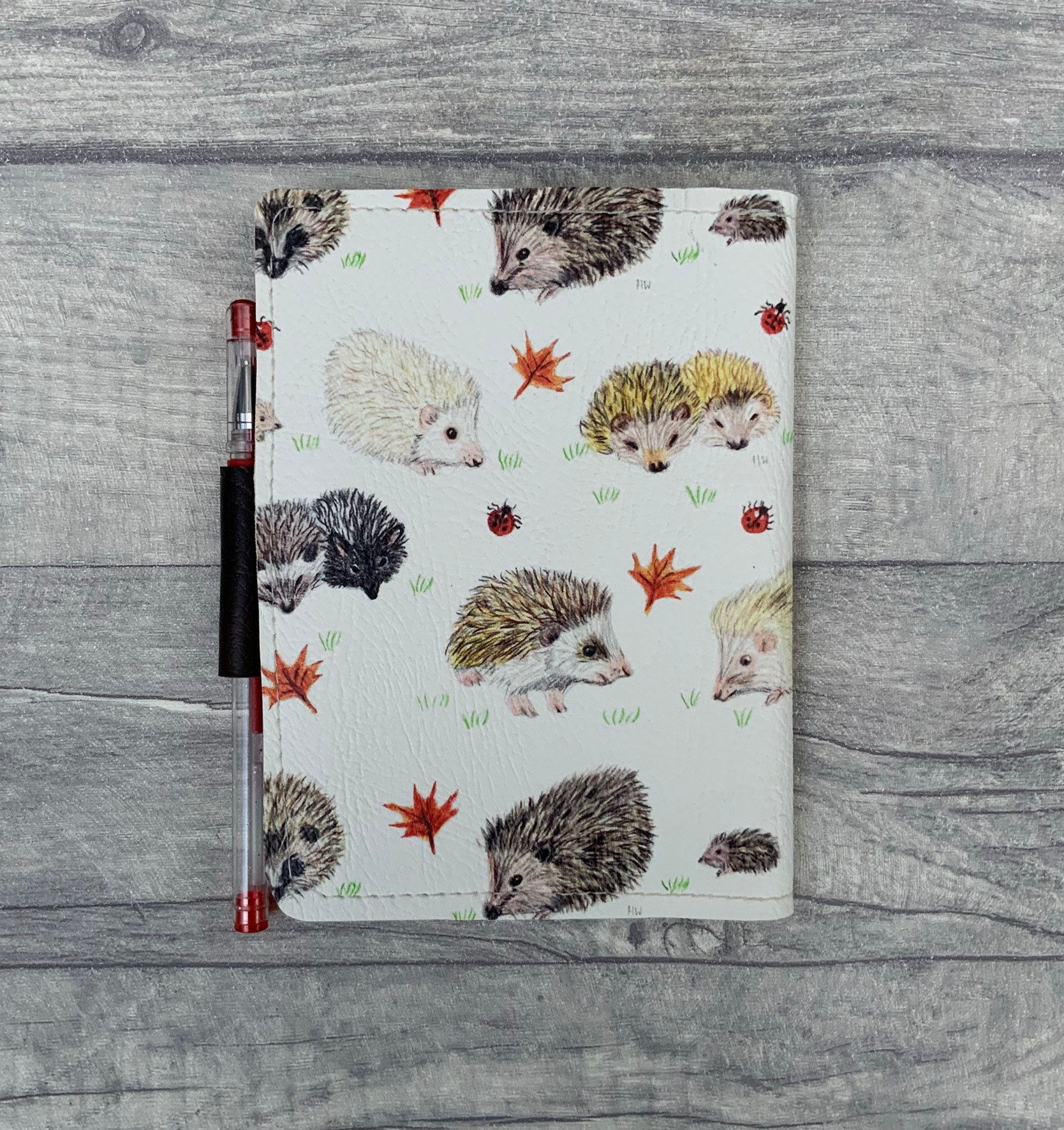 Hedgehog/ notebook cover/ A6 notebook/ hedgehog gifts/ | Etsy