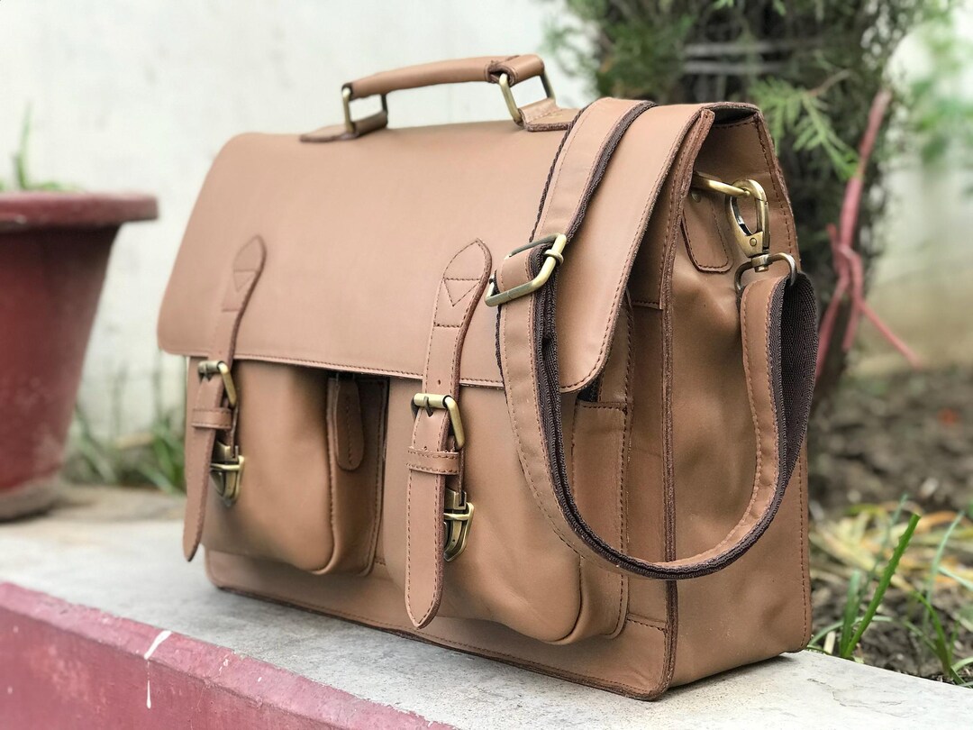 Cow Leather Laptop Briefcase Bag, Cross Body Sling Bag, Office ...