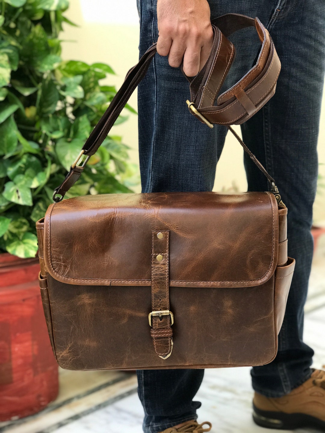 Personalized Leather Camera Bag Stylish & Functional Photography ...