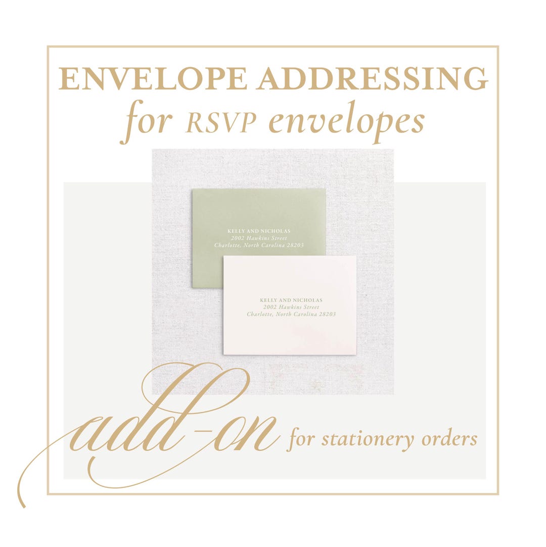 ADD ON - RSVP Envelope Addressing (return Address Only) - Etsy