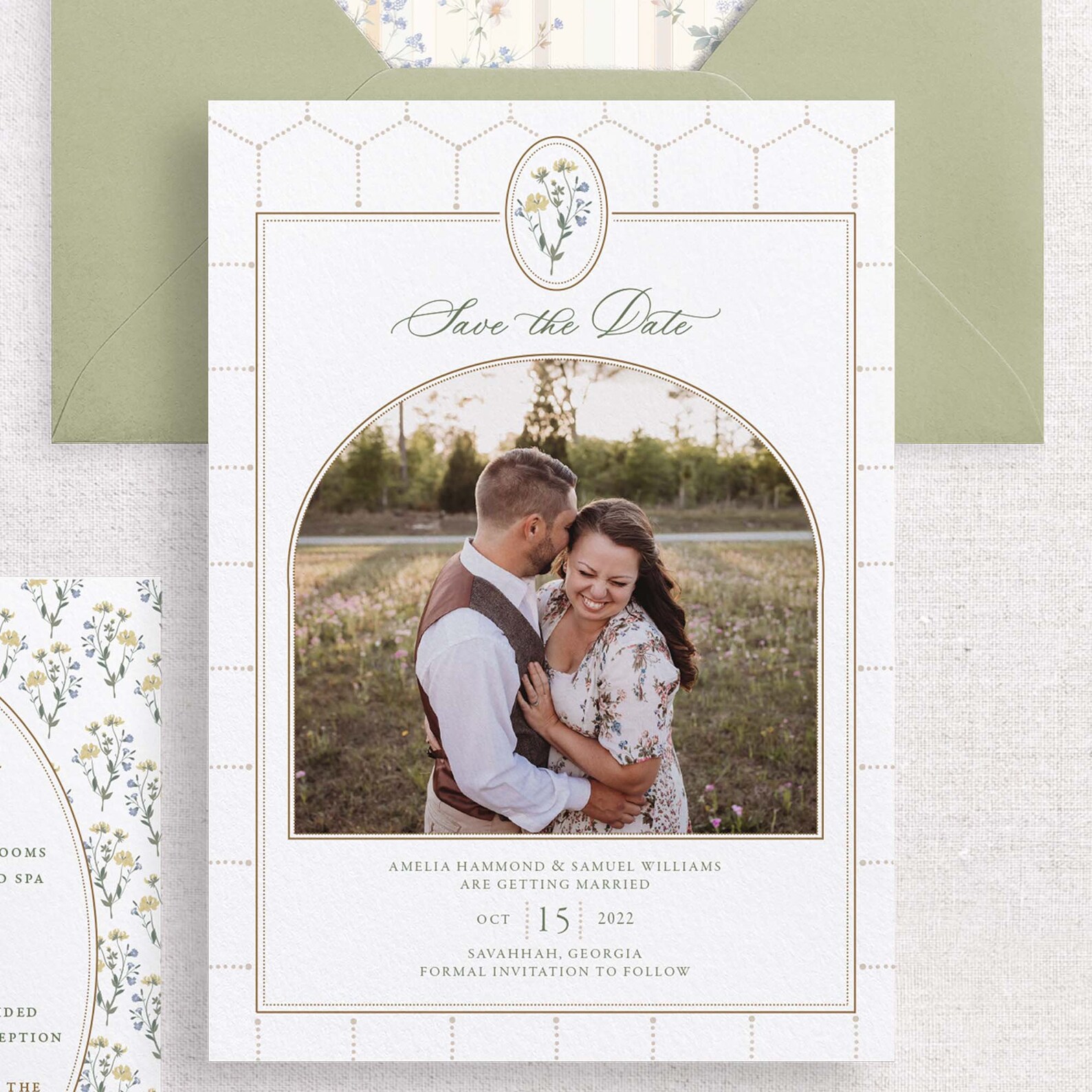 Elegant Floral Wedding Invitation, Vintage Floral Wedding Invitation ...