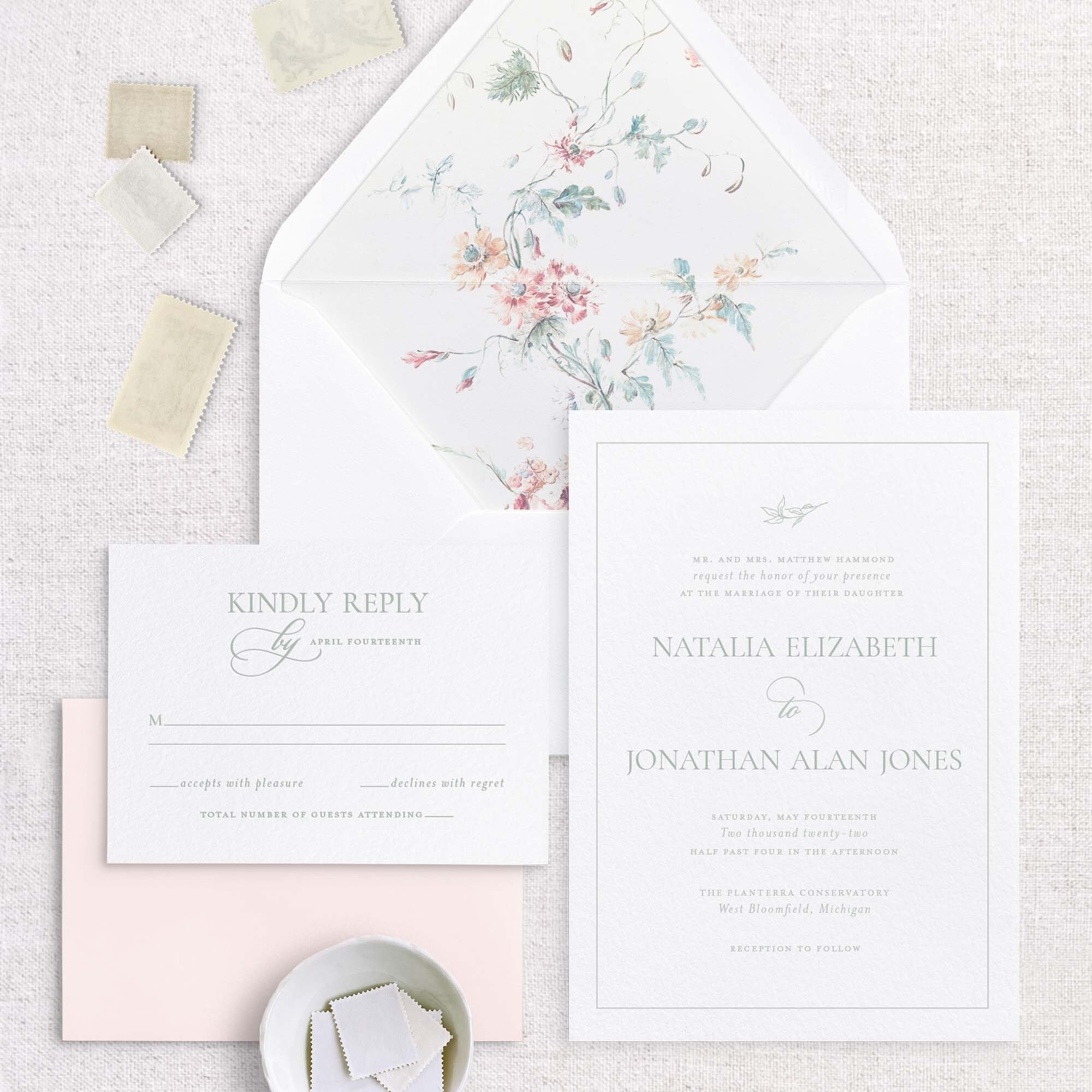 Elegant Wedding Invitation, Timeless Wedding Invitation, Floral Wedding ...
