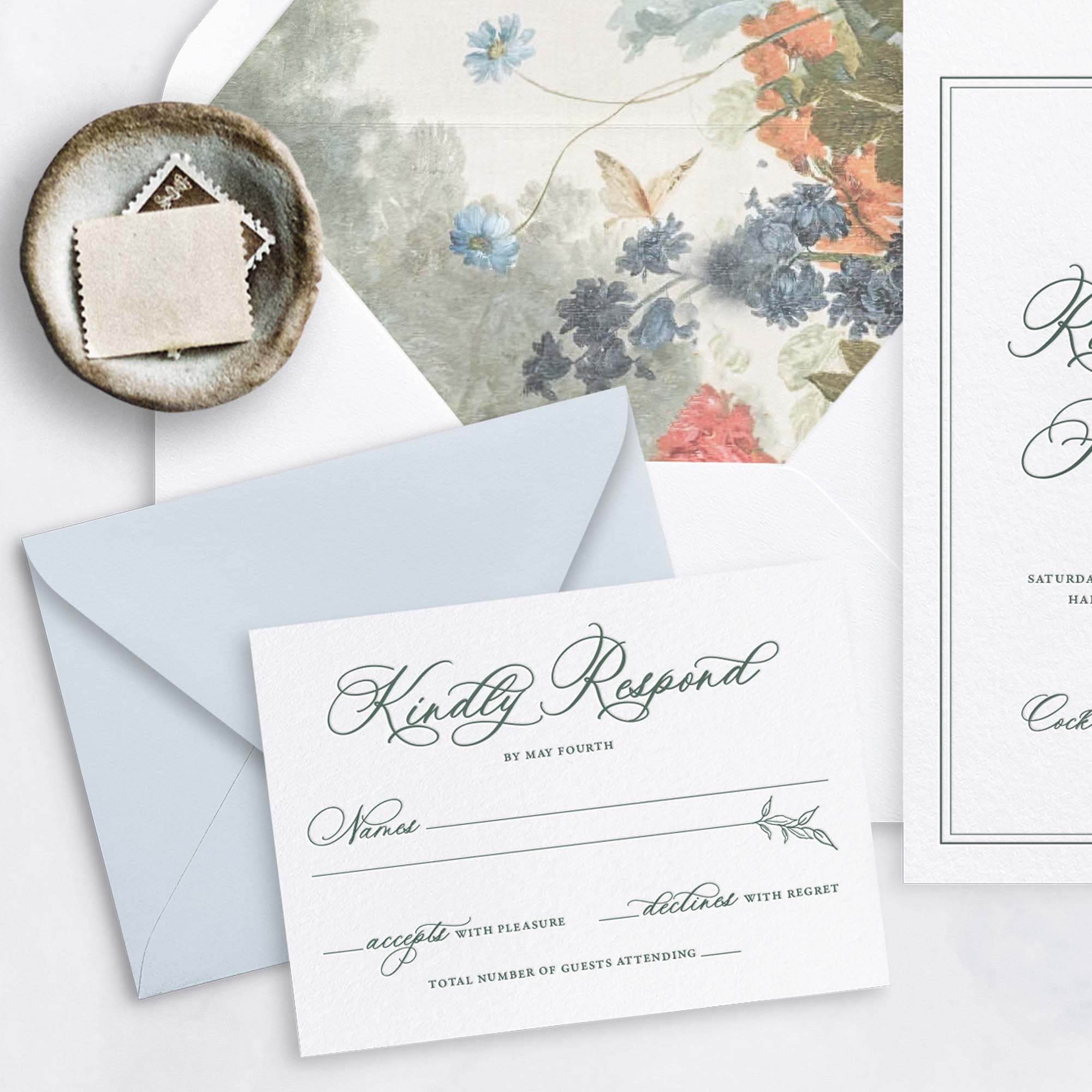 Floral Wedding Invitation, Vintage Floral Wedding Invitation, Elegant ...
