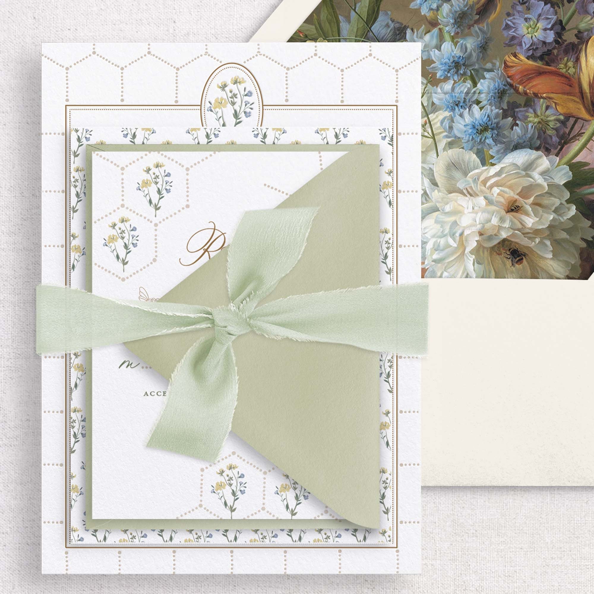 Elegant Floral Wedding Invitation, Vintage Floral Wedding Invitation ...