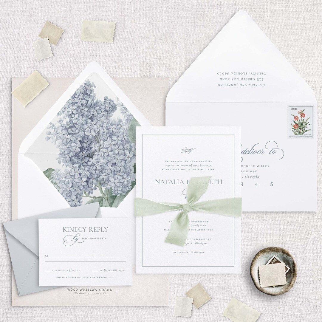 Spring Floral Wedding Invitation, Vintage Floral Wedding Invitation ...