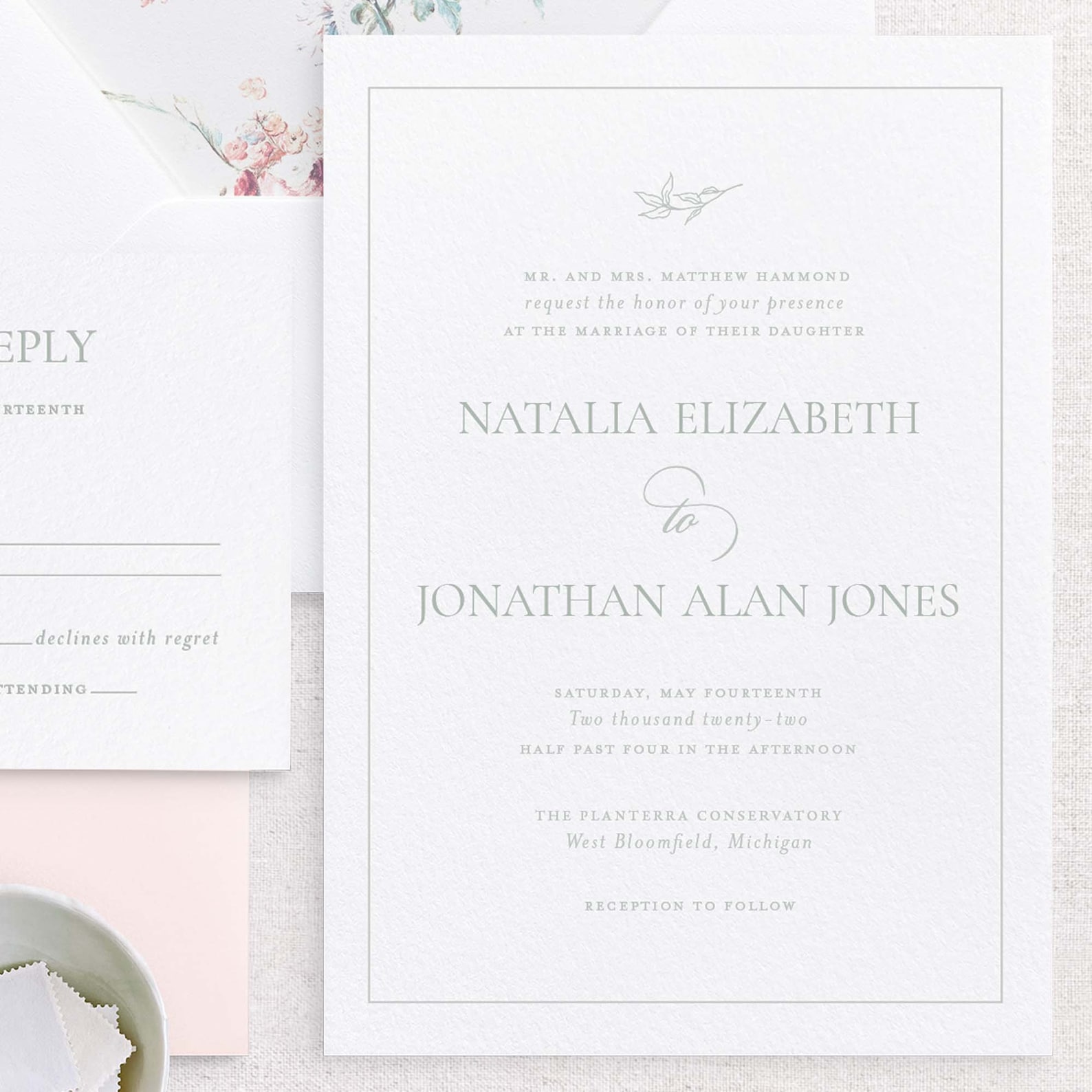 Elegant Wedding Invitation, Timeless Wedding Invitation, Floral Wedding ...