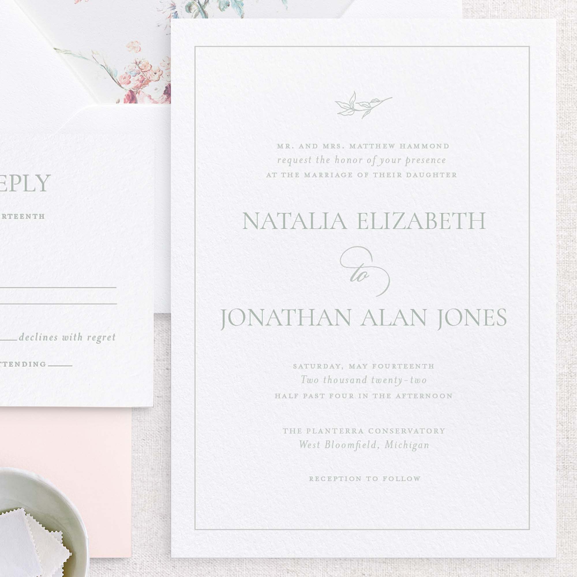 Elegant Wedding Invitation, Timeless Wedding Invitation, Floral Wedding Invitation, Modern ...