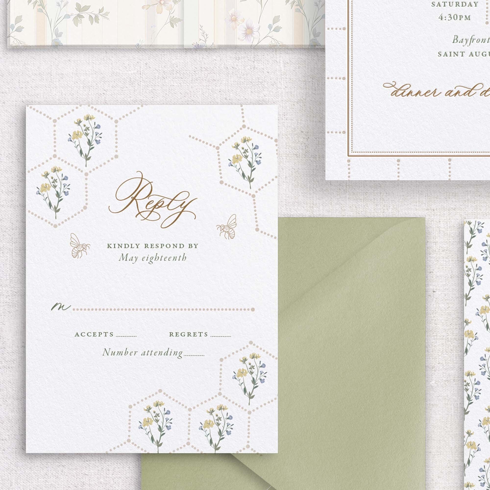 Elegant Floral Wedding Invitation, Vintage Floral Wedding Invitation ...