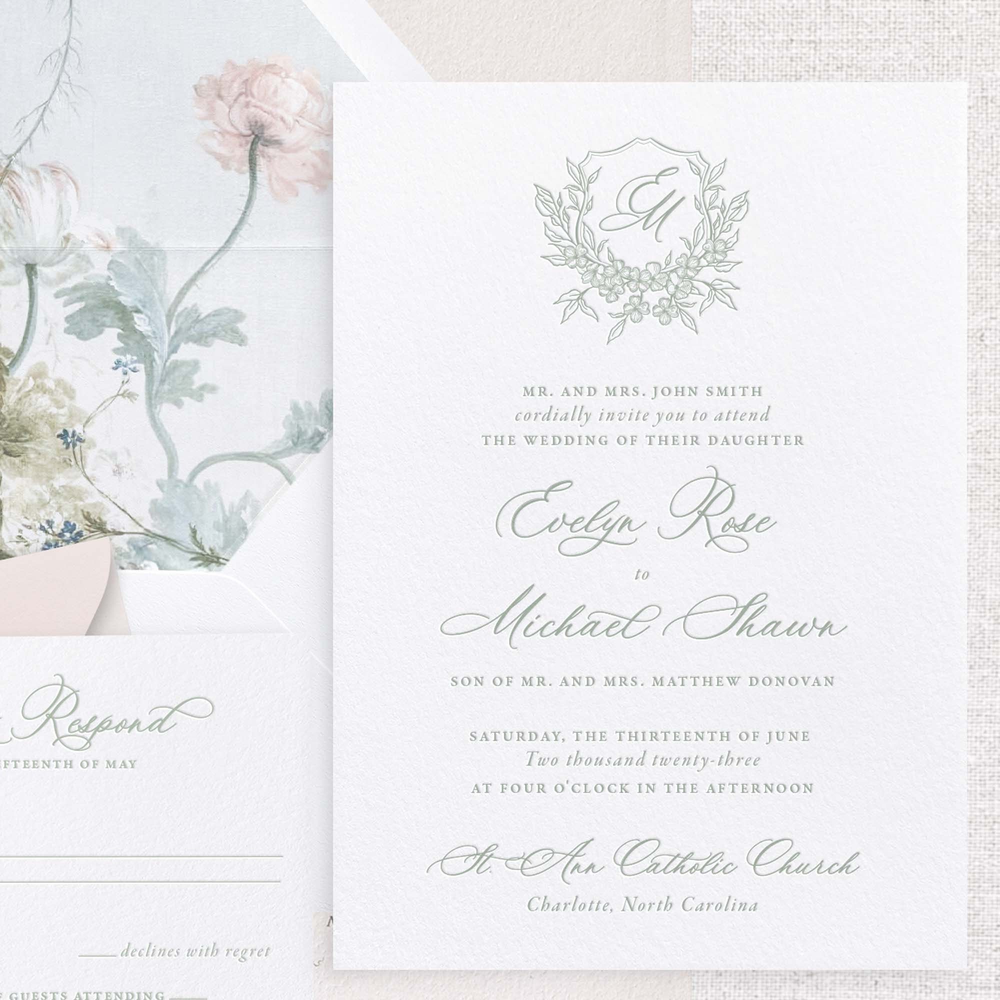 Elegant Spring Floral Wedding Invitation Vintage Floral - Etsy
