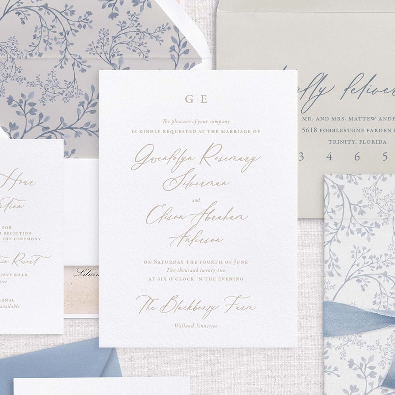 Timeless Wedding Invitation, Elegant Floral Wedding Invitation ...