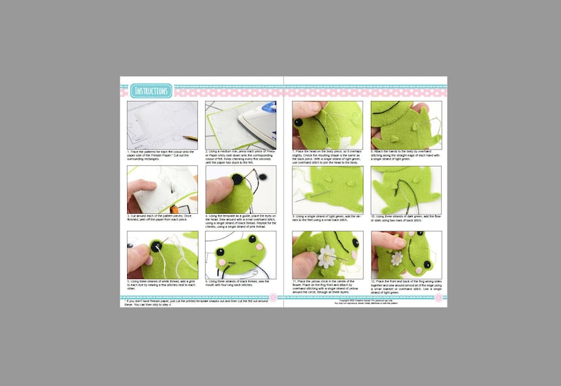 Cute Felt Frog Sewing Pattern With Full Instructions Instant PDF Download - Etsy